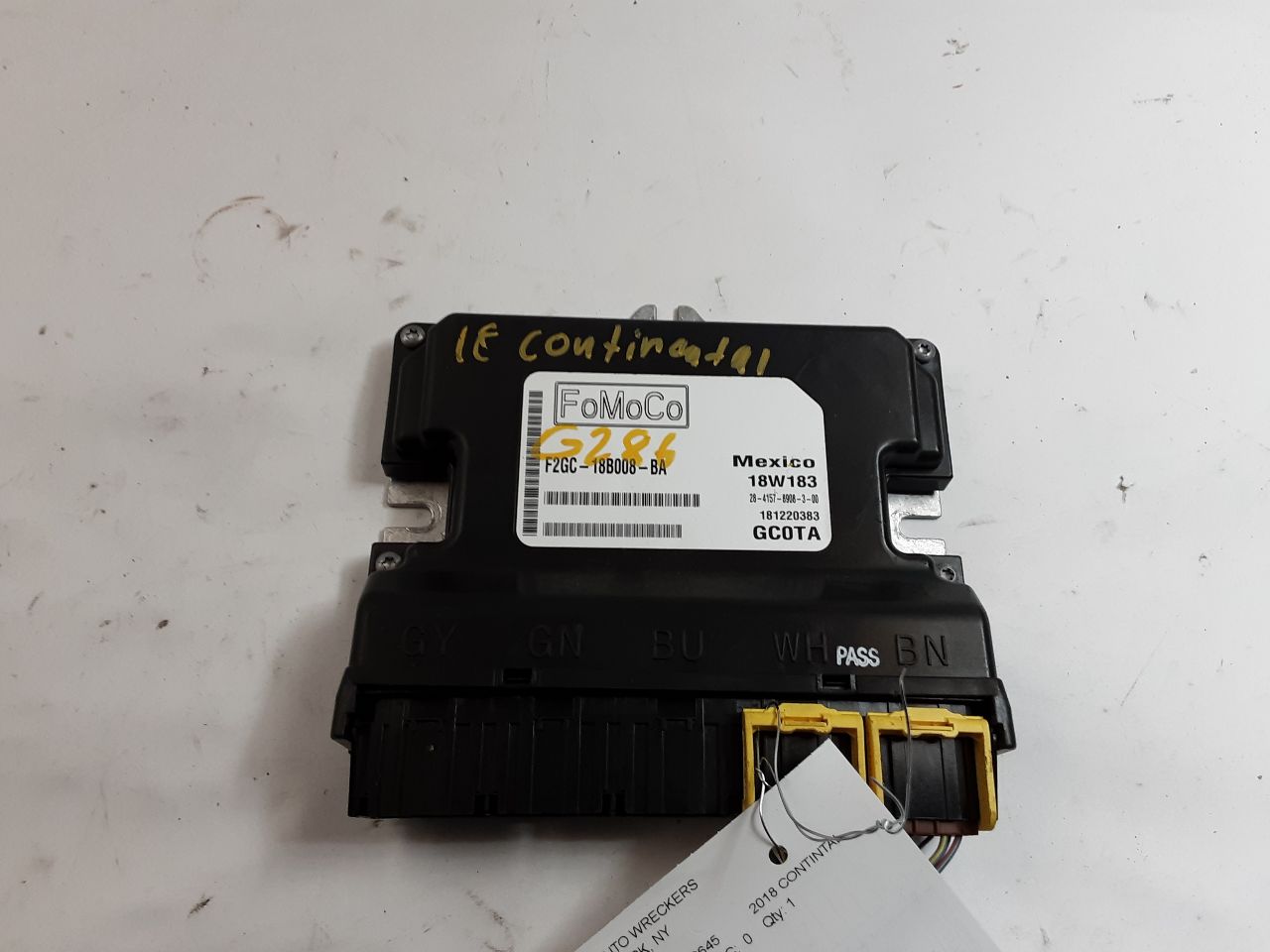 2018 LINCOLN LINCOLN CONTINENTAL Chassis Control Module - Ace Auto Wreckers